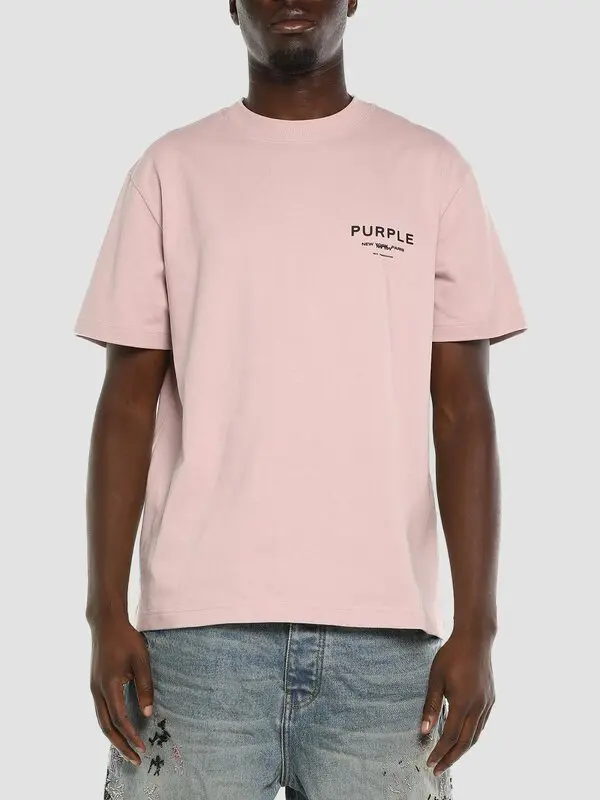 PURPLE BRAND Logo Jersey Crewneck T-shirt - Pink
