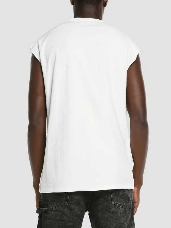PURPLE BRAND Glitter Logo Cotton Jersey Tank