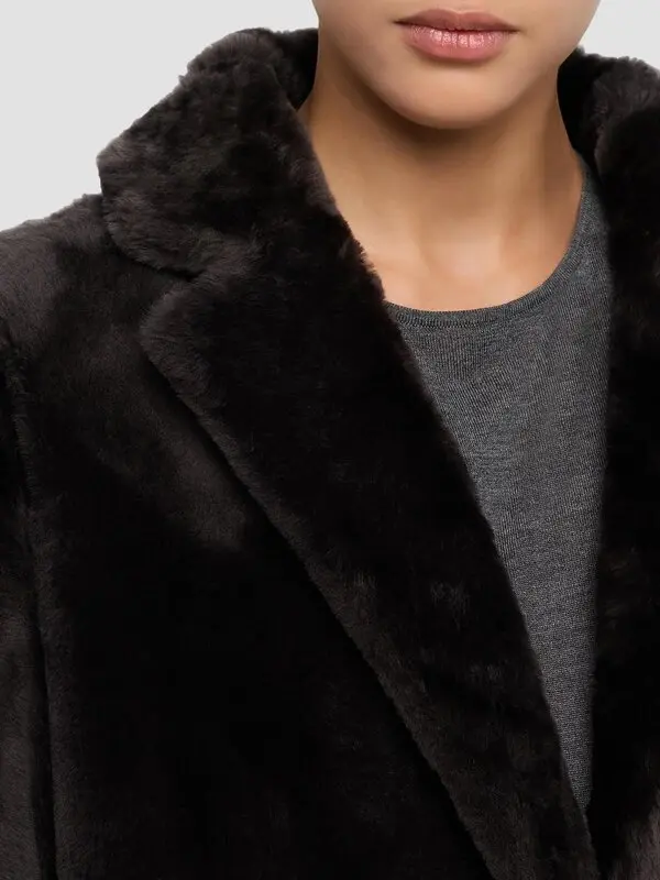 YVES SALOMON Reversible Shearling Coat - Etain