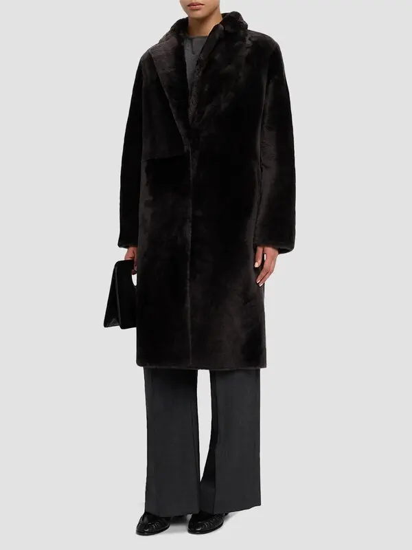 YVES SALOMON Reversible Shearling Coat - Etain