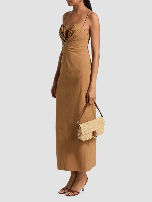 Significant Other Quentin Sculpted Stretch-cotton Maxi Dress