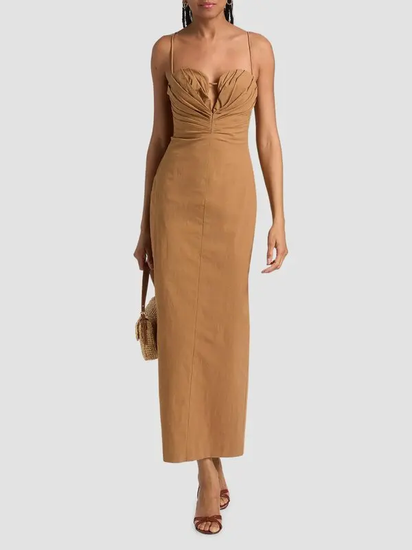 Significant Other Quentin Sculpted Stretch-cotton Maxi Dress