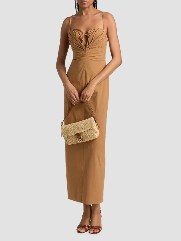 Significant Other Quentin Sculpted Stretch-cotton Maxi Dress