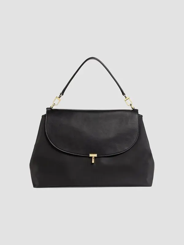TOTEME T-lock Nylon & Leather Satchel - Black