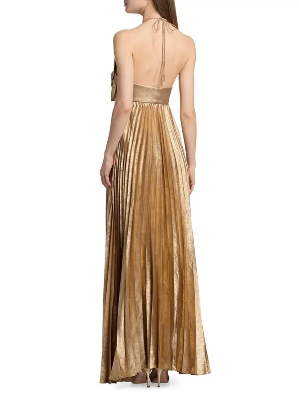 Acler Forever Young Pullford Metallic Pleated Gown