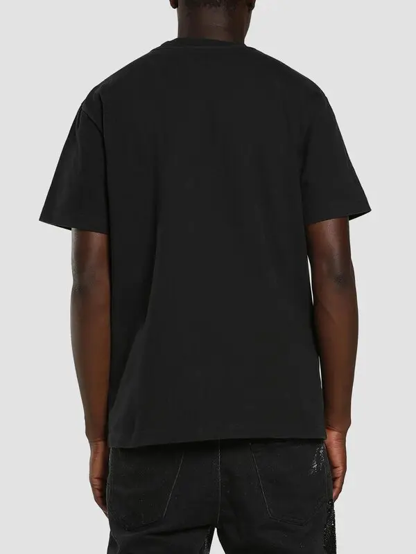 PURPLE BRAND Abstract Logo Cotton Crewneck T-shirt