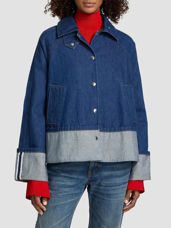 Brandon Maxwell The Wells Trapeze Denim Jacket