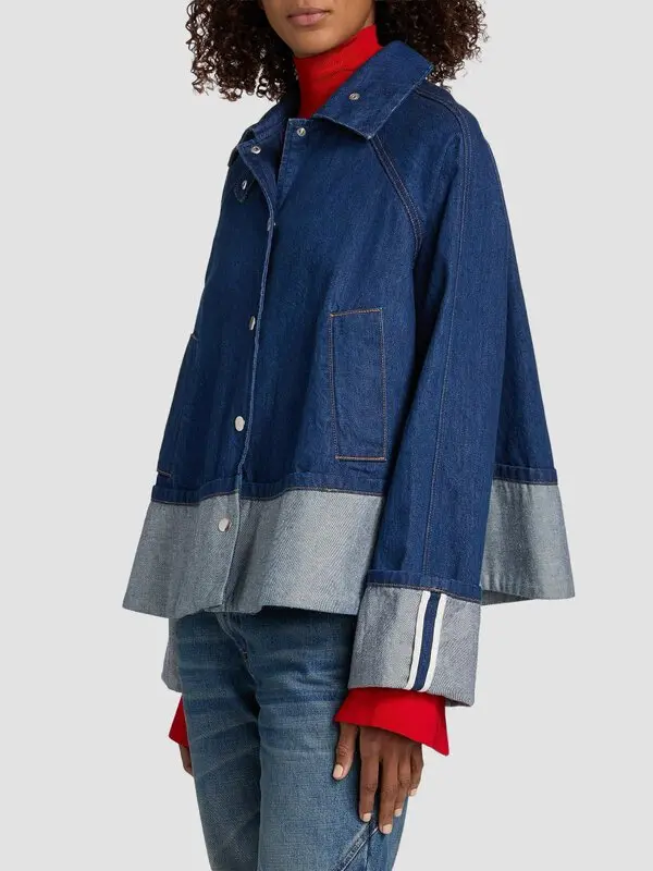 Brandon Maxwell The Wells Trapeze Denim Jacket