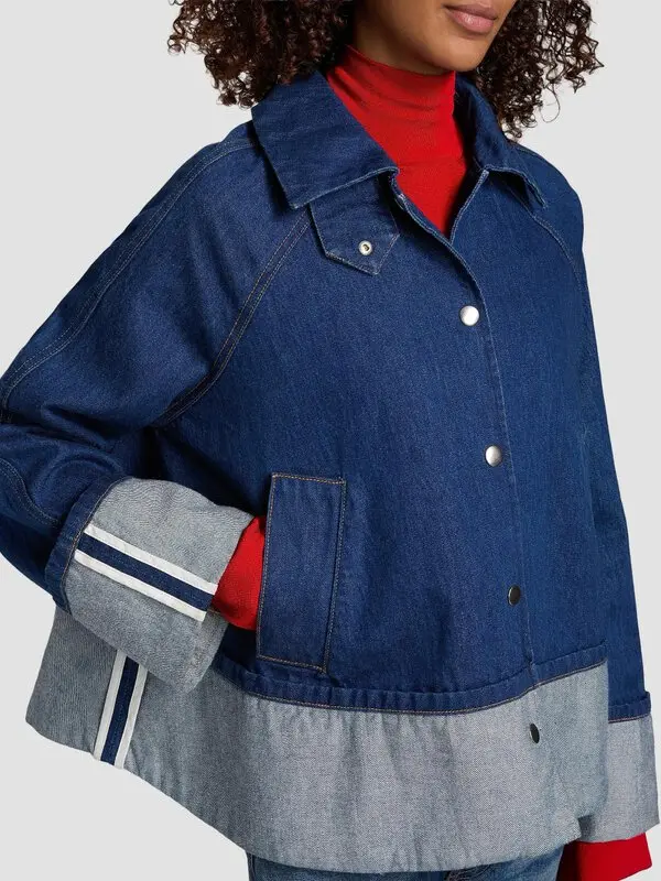 Brandon Maxwell The Wells Trapeze Denim Jacket