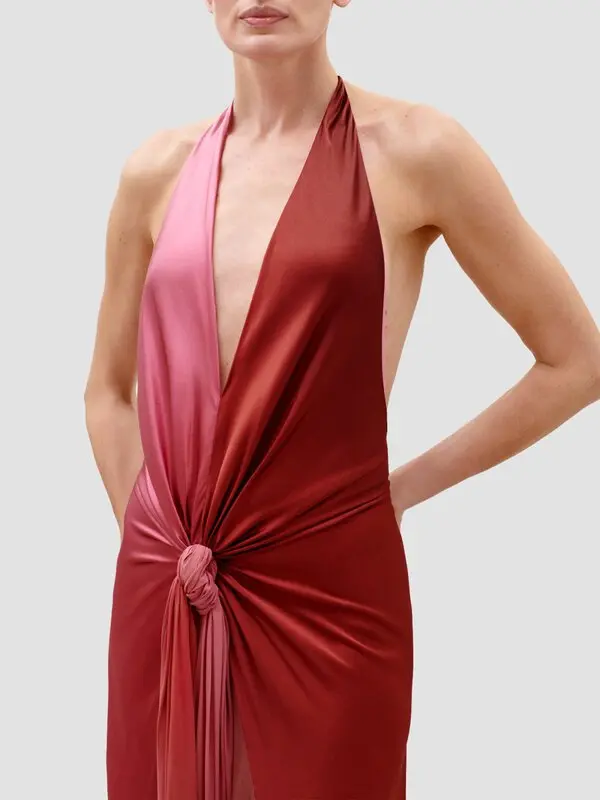 Silvia Tcherassi Corsario Two-tone Knotted Gown