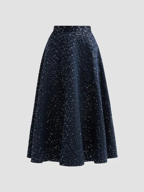 Oscar De La Renta Sequin Tweed A-line Skirt