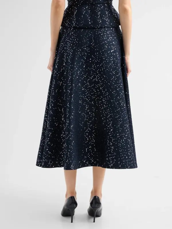 Oscar De La Renta Sequin Tweed A-line Skirt