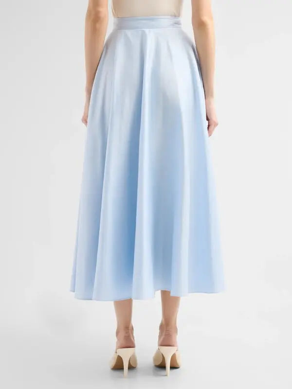 Oscar De La Renta Cotton Poplin Sateen Circle Skirt