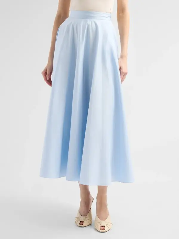 Oscar De La Renta Cotton Poplin Sateen Circle Skirt