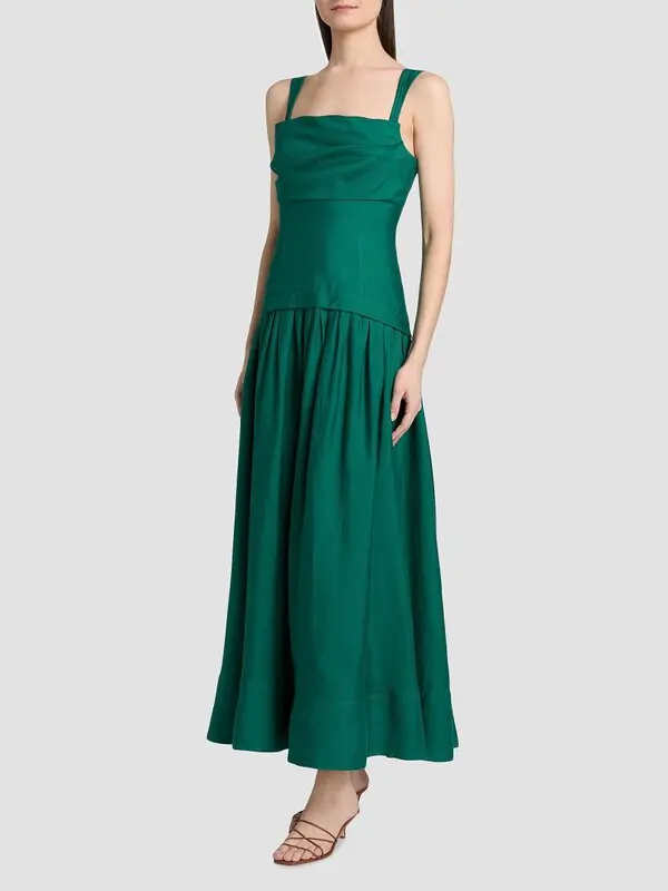 Acler Forever Young Reeve Linen-blend Drop-waist Maxi Dress
