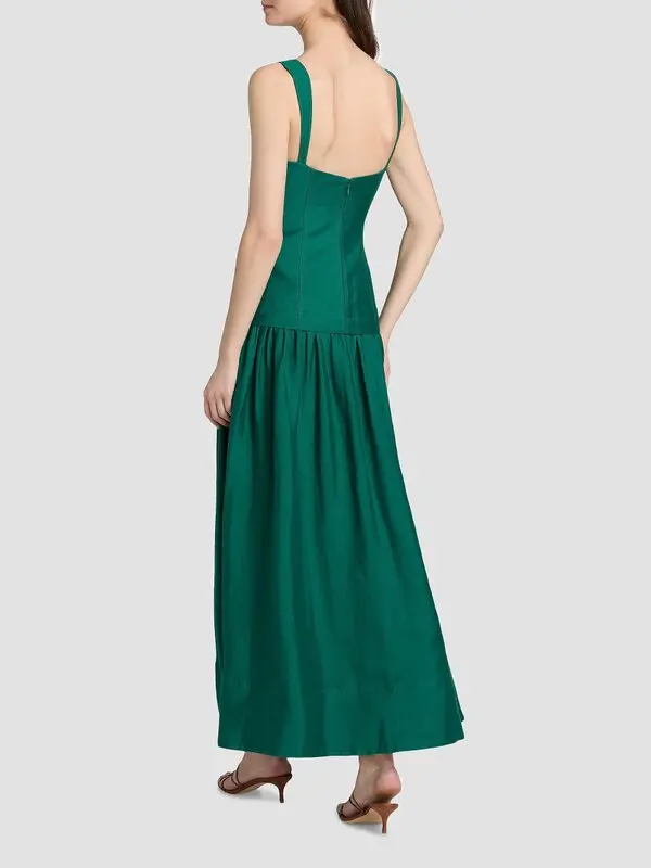 Acler Forever Young Reeve Linen-blend Drop-waist Maxi Dress