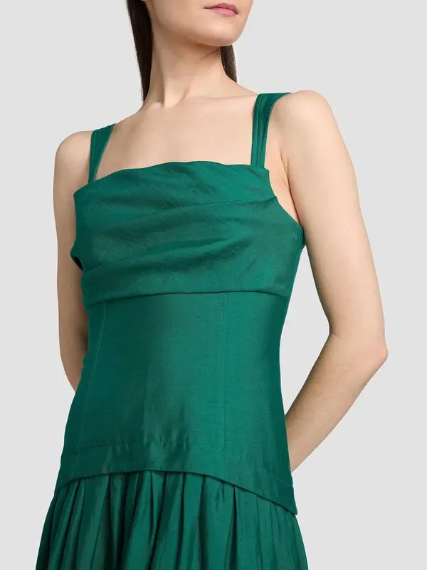 Acler Forever Young Reeve Linen-blend Drop-waist Maxi Dress