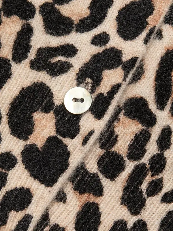 SAKS FIFTH AVENUE Leopard-print Cashmere Cardigan