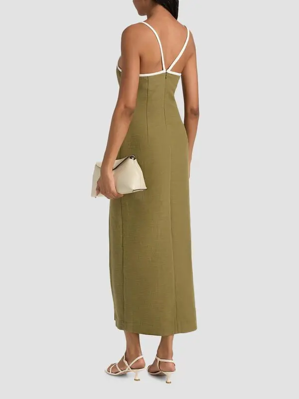 Significant Other Laika Floral Contrast-trim Cotton Maxi Dress