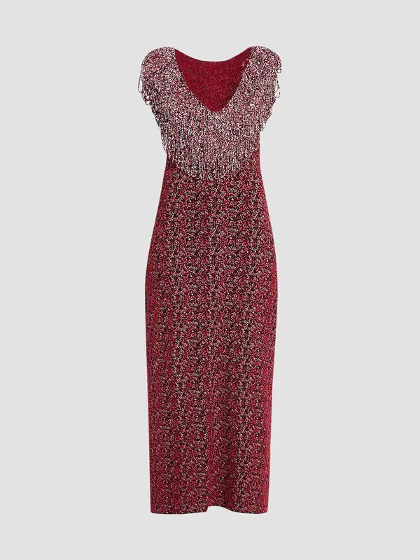 Brandon Maxwell The Amara Embellished Sheath Midi Dress