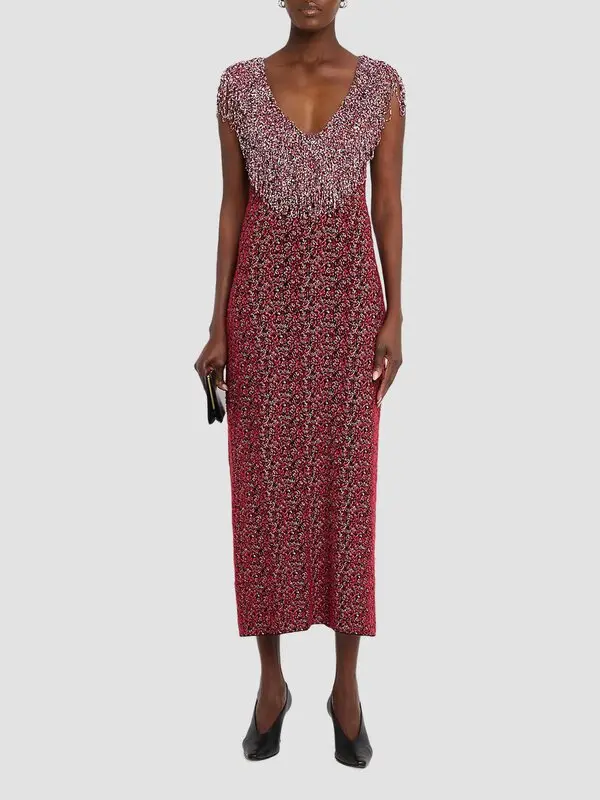 Brandon Maxwell The Amara Embellished Sheath Midi Dress