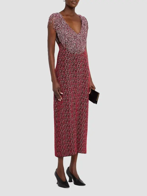 Brandon Maxwell The Amara Embellished Sheath Midi Dress