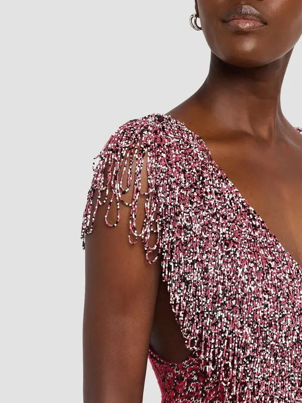 Brandon Maxwell The Amara Embellished Sheath Midi Dress