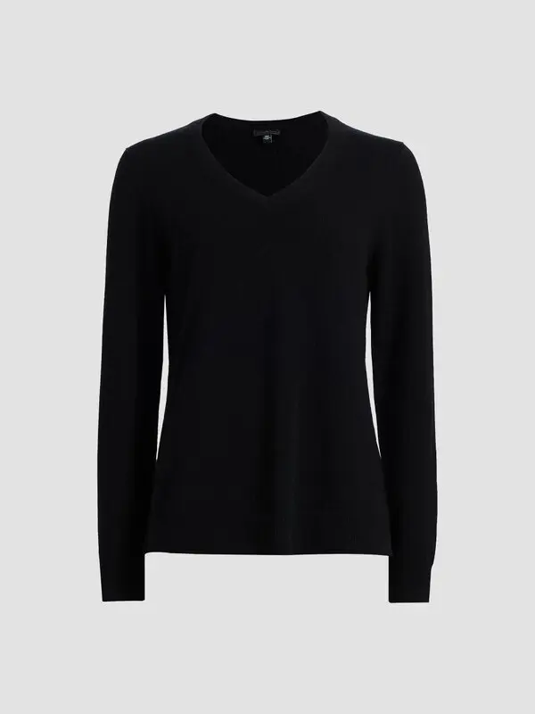 SAKS FIFTH AVENUE V-neck Cashmere Sweater - Black