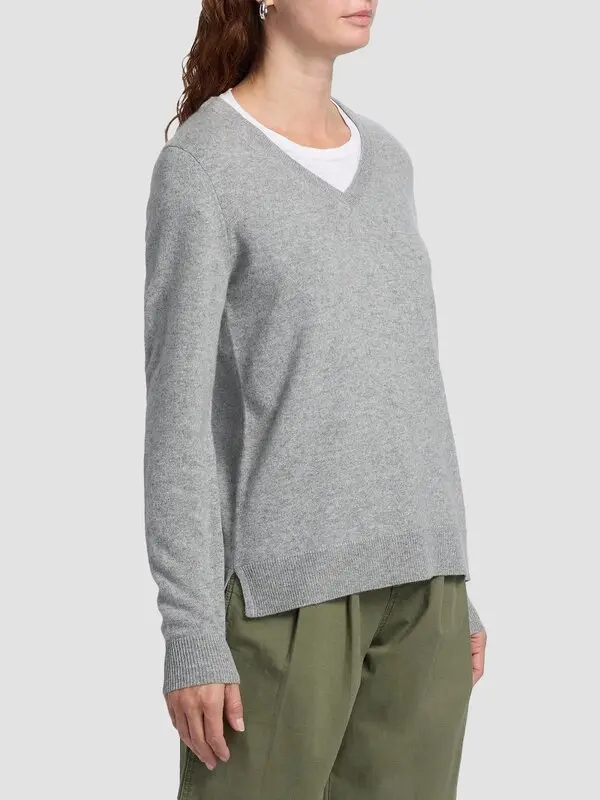 SAKS FIFTH AVENUE V-neck Cashmere Sweater - Flannel