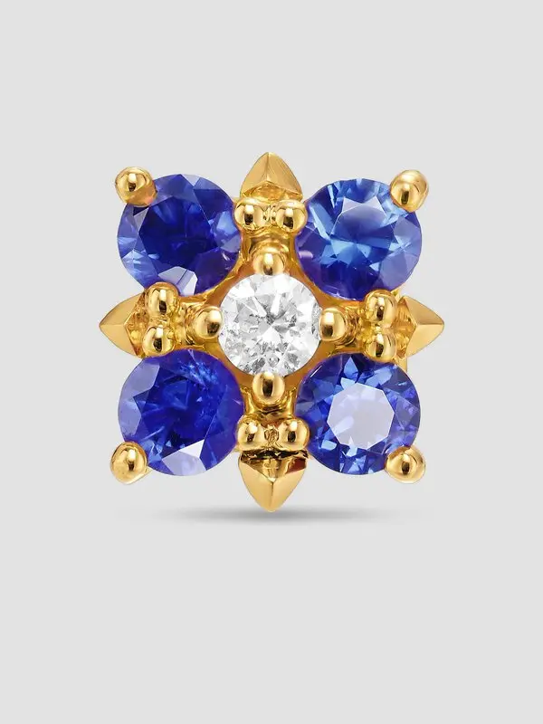 David Yurman Petite Modern Renaissance Color Stud Earrings In 18k Yellow Gold - Sapphire
