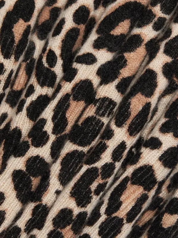 SAKS FIFTH AVENUE Leopard-print Cashmere Sleeveless Top