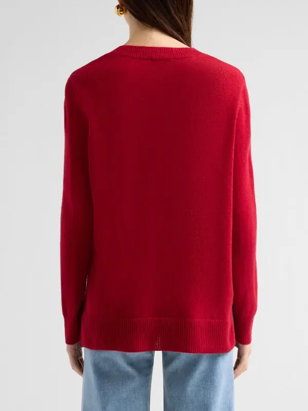SAKS FIFTH AVENUE Cashmere V-neck Sweater - Deep Red