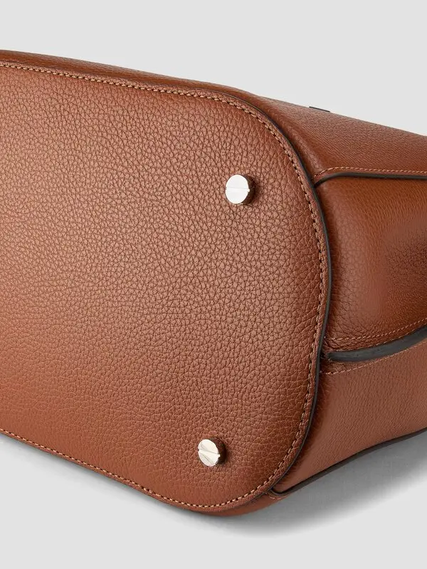 TOTEME Belted Grained-leather Bucket Bag - Sienna