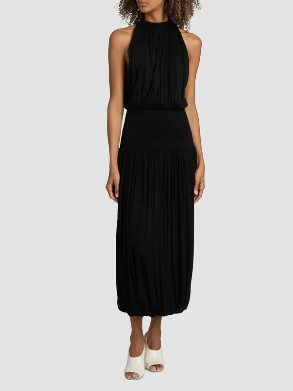 TOTEME Soft Gathered Midi-dress - Black