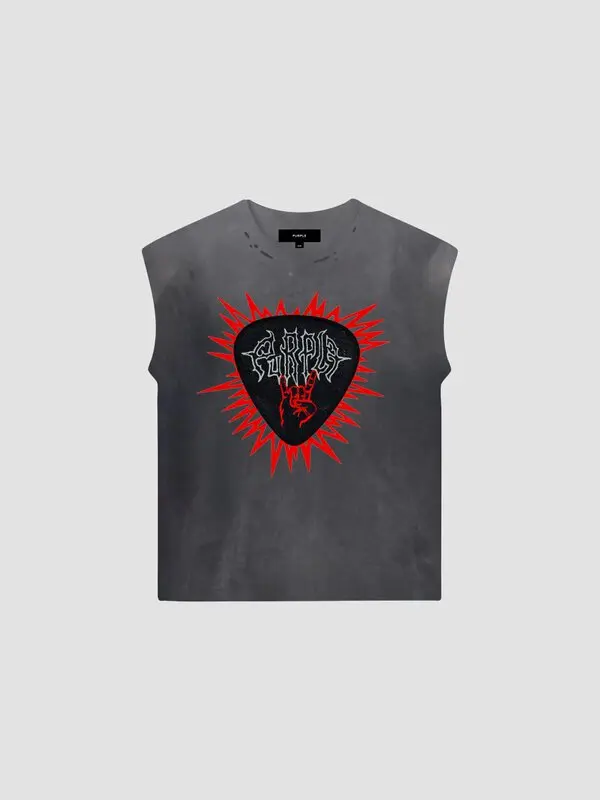 PURPLE BRAND Logo Textured Cotton Jersey Muscle Tank