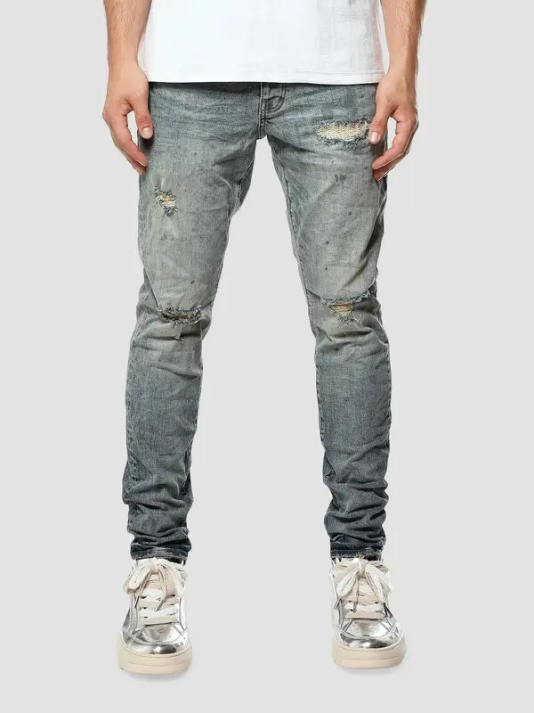 PURPLE BRAND Distressed Skinny Jeans - Light Indigo
