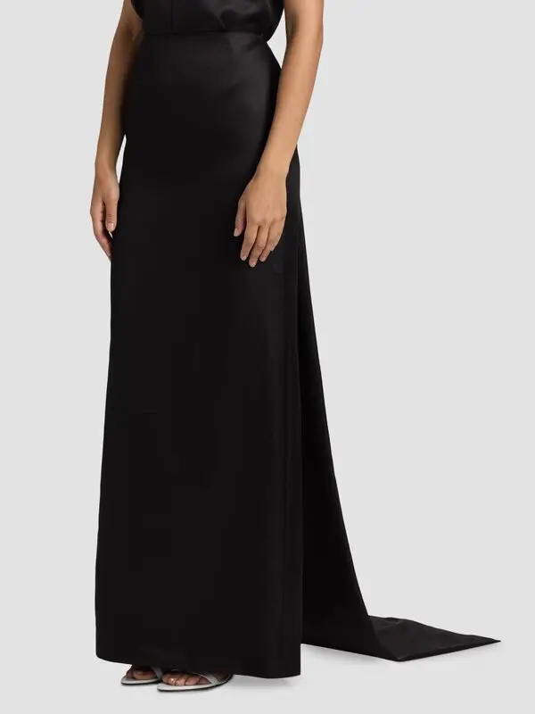 Brandon Maxwell The Monroe High-low Satin Maxi Skirt