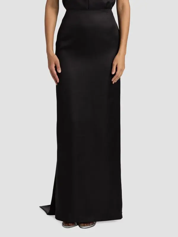Brandon Maxwell The Monroe High-low Satin Maxi Skirt