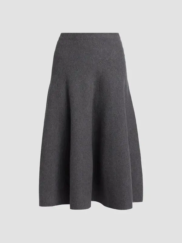Brandon Maxwell The Miller Structured Wool Midi-skirt - Heather Grey
