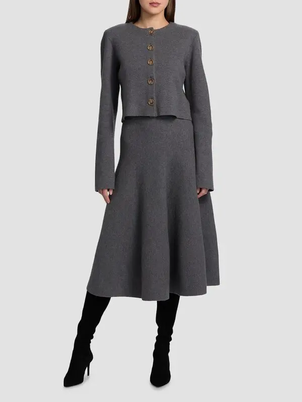 Brandon Maxwell The Miller Structured Wool Midi-skirt