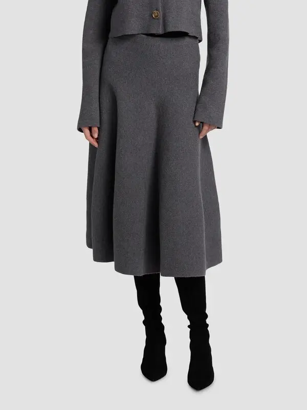 Brandon Maxwell The Miller Structured Wool Midi-skirt