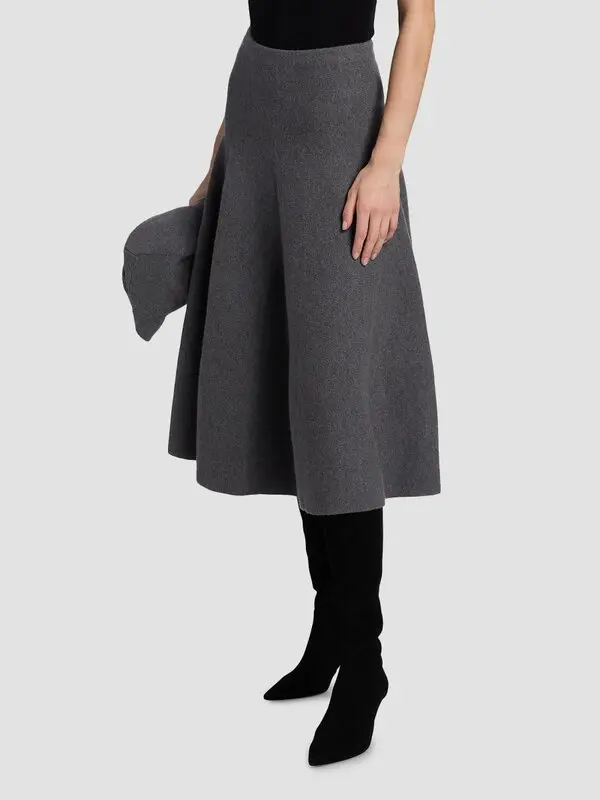 Brandon Maxwell The Miller Structured Wool Midi-skirt