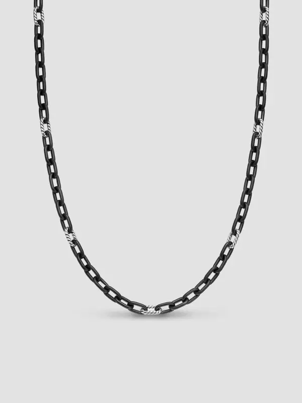 David Yurman Dy Madison Chain Necklace In Black Titanium