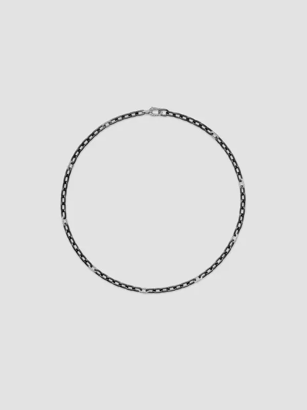 David Yurman Dy Madison Chain Necklace In Black Titanium