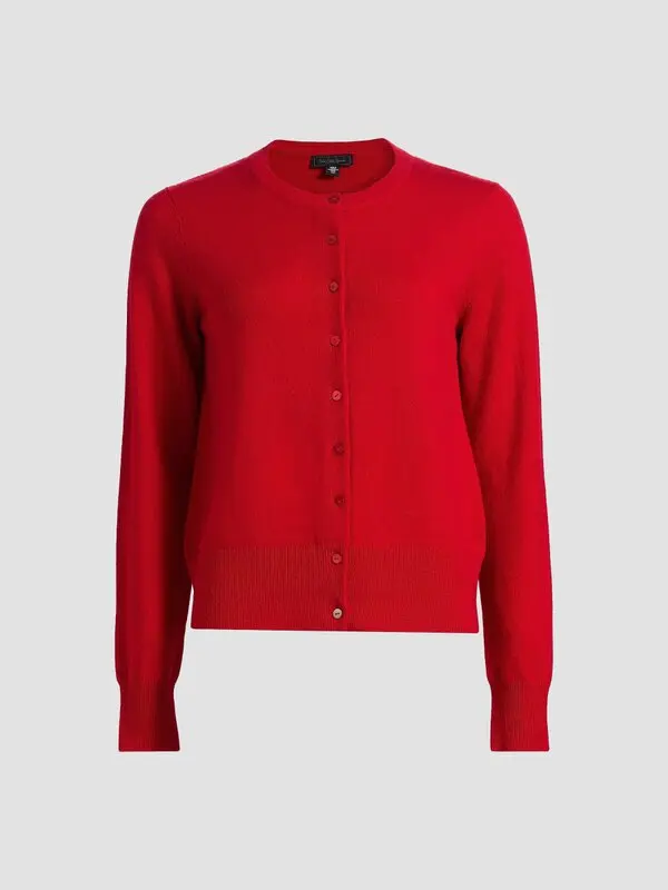 SAKS FIFTH AVENUE Cashmere Cardigan - True Red