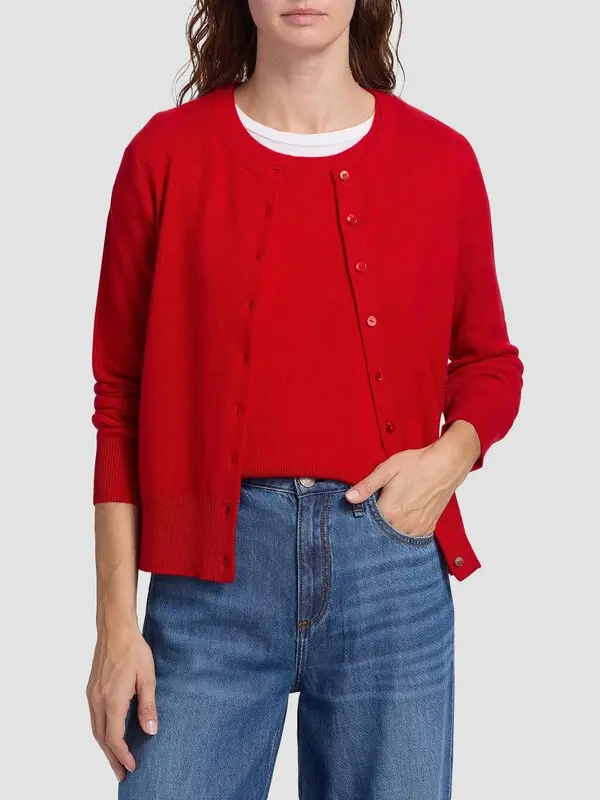SAKS FIFTH AVENUE Cashmere Cardigan - True Red