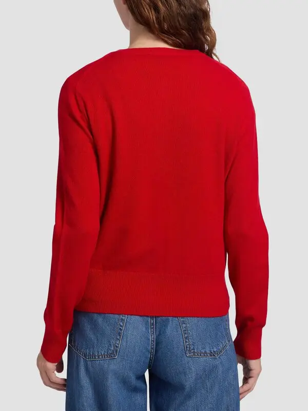 SAKS FIFTH AVENUE Cashmere Cardigan - True Red