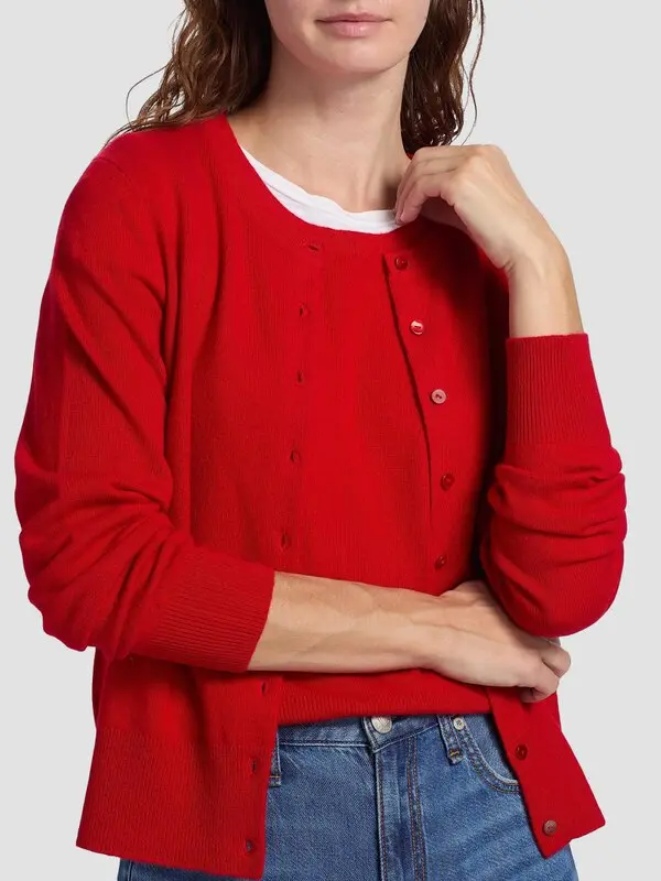 SAKS FIFTH AVENUE Cashmere Cardigan - True Red