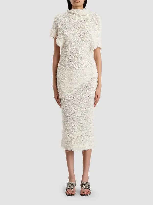 Khaite Adela Boucle-knit Midi-skirt