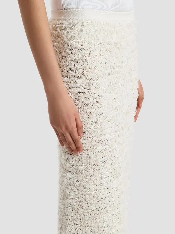 Khaite Adela Boucle-knit Midi-skirt